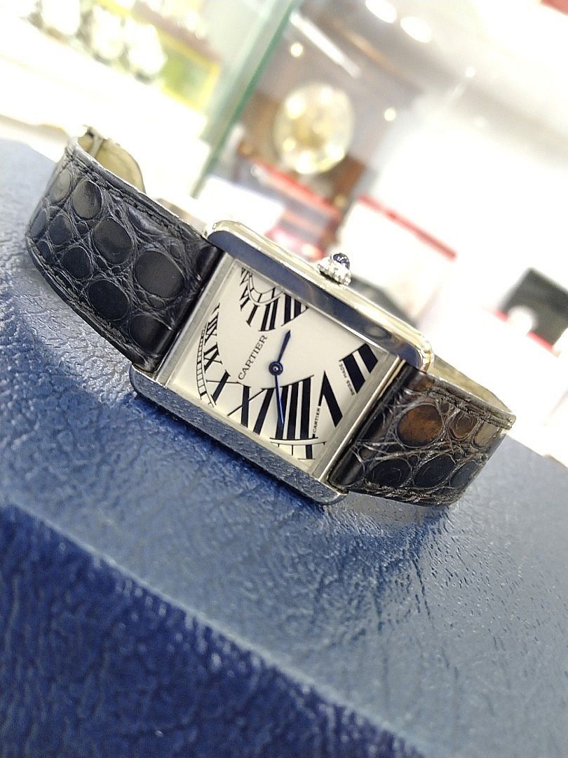 Cartier Tank solo small, piano dial, Luxury, Watches on Carousell