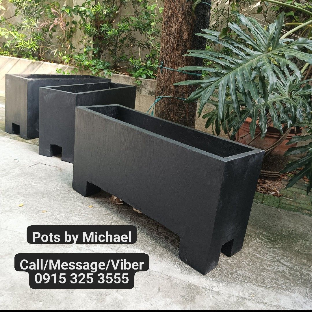 Concrete Plant Box and Pots, Furniture & Home Living, Gardening, Pots ...