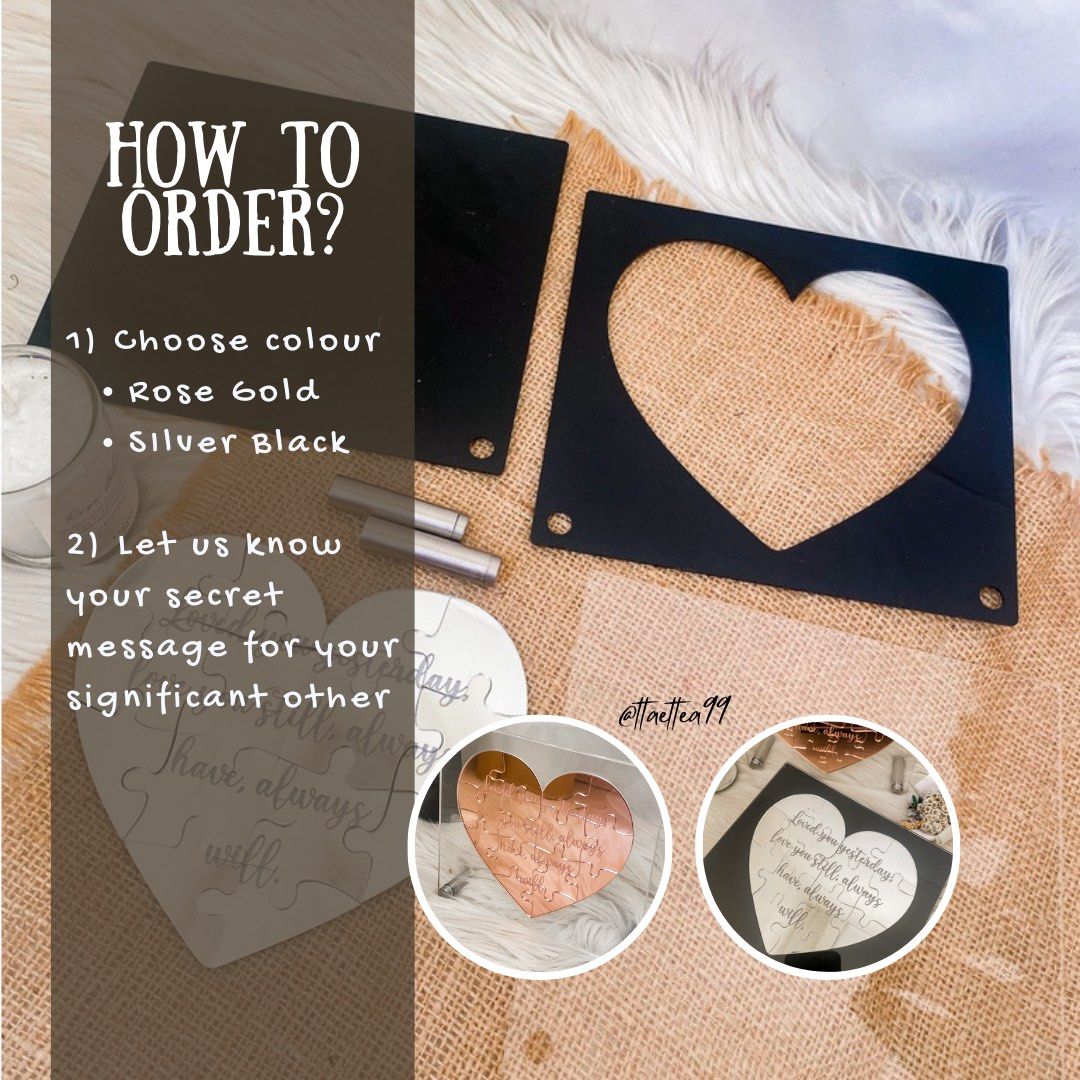 CUSTOM ACRYLIC PLAQUE MEDAL SECRET MESSAGE LOVE PUZZLE ACRYLIC ...