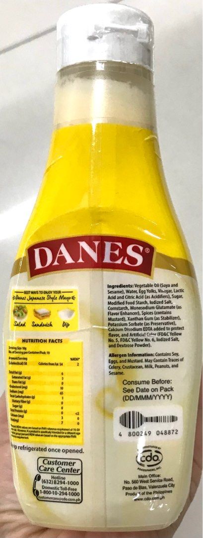 Danes Japanese Style Mayo 190g Mayonnaise For Salad, Dip, Sandwich ...