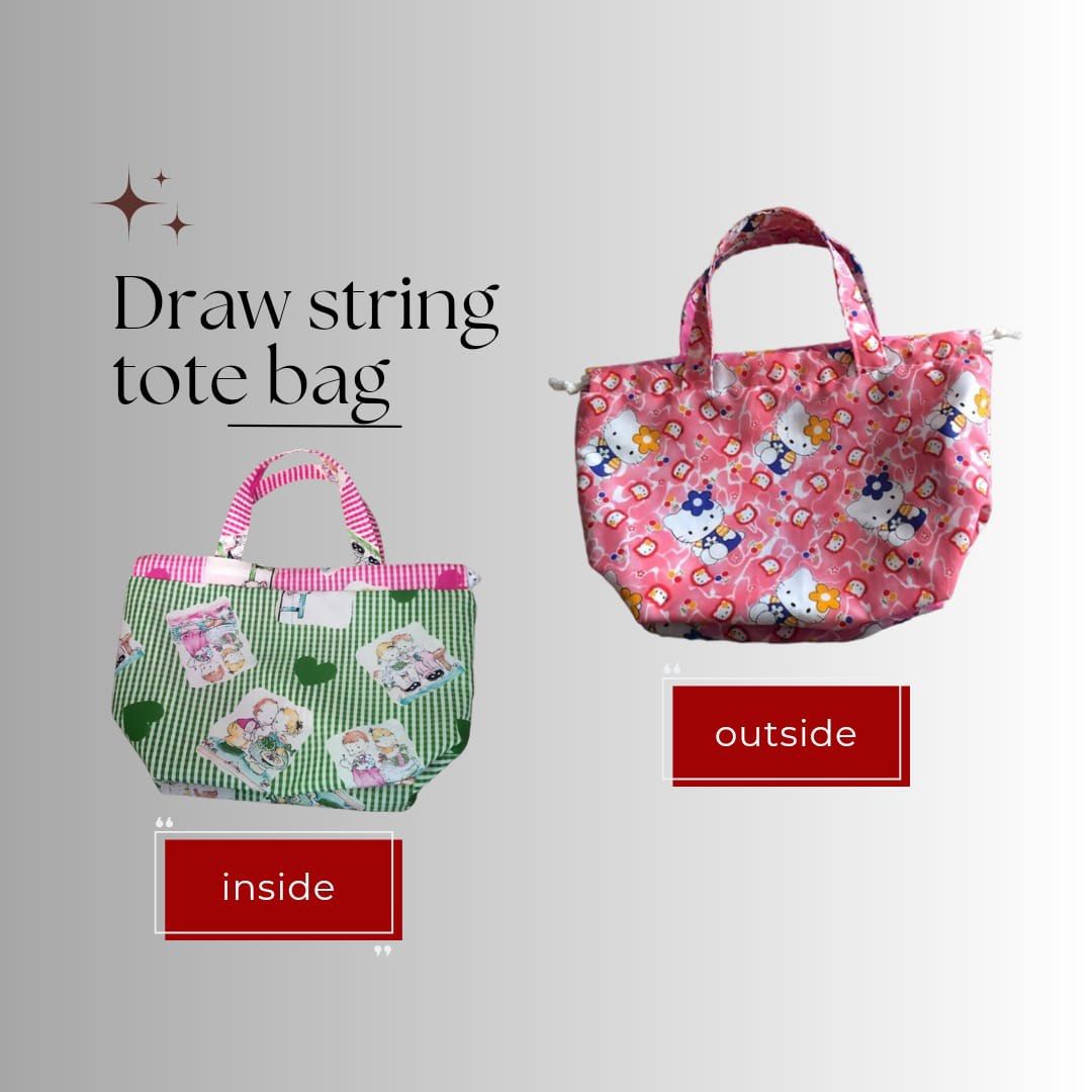 Draw string tote bag, Women's Fashion, Bags & Wallets, Tote Bags on ...