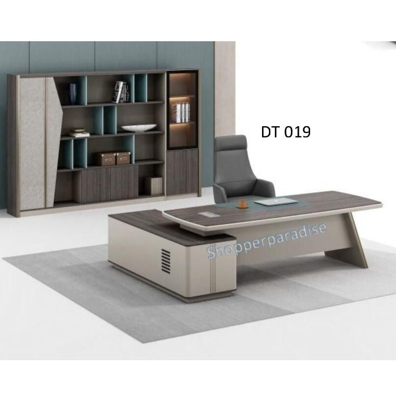DT 019 Director Table w L Shape Cabinet, Executive Table Office Table ...