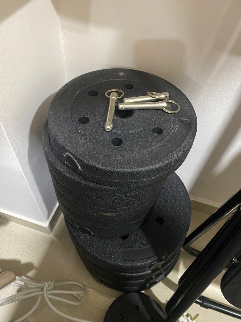 Dumbbell + 30kg plates, Sports Equipment, Exercise & Fitness, Weights ...