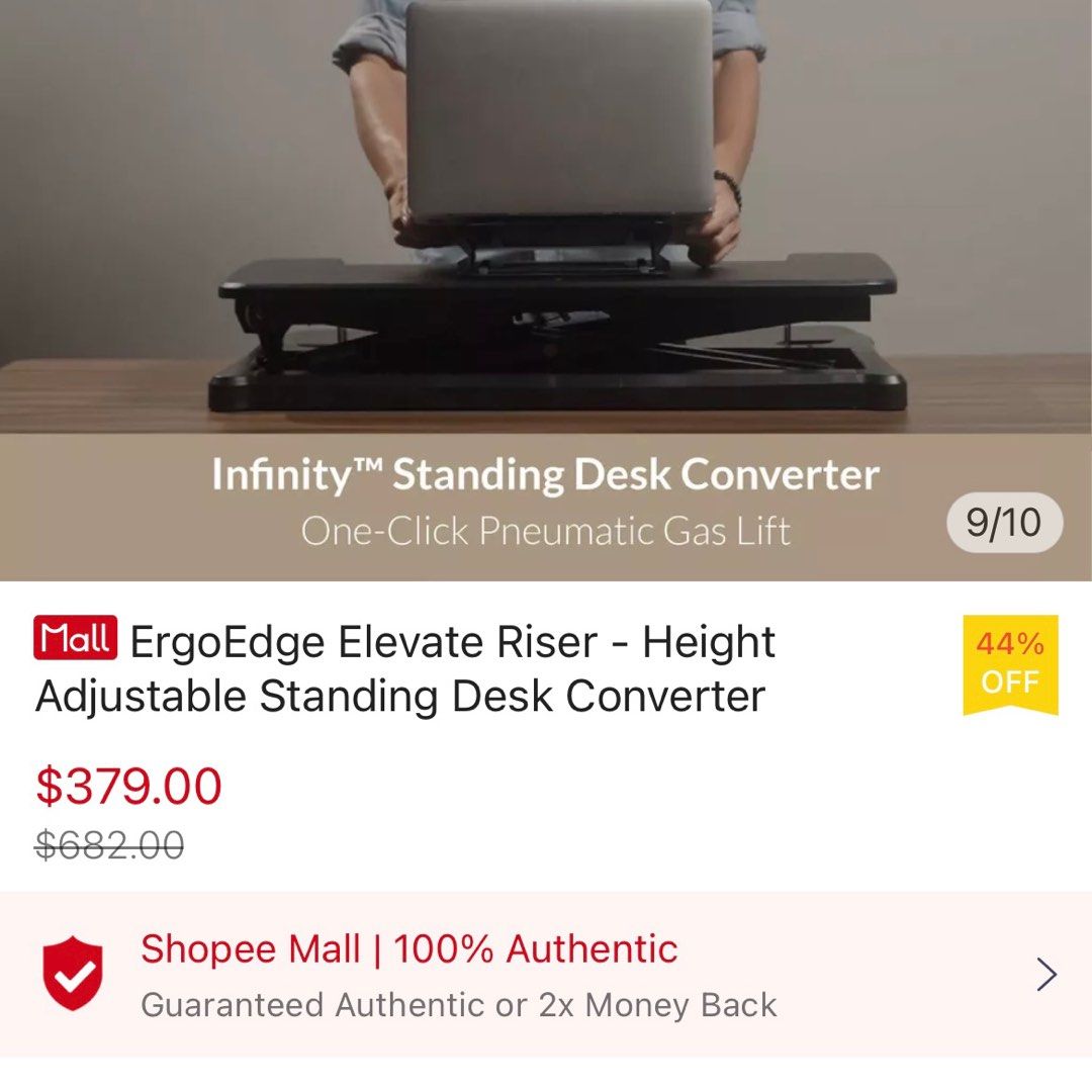 Ergonomic Ergoedge elevate riser - standing desk table converter ...