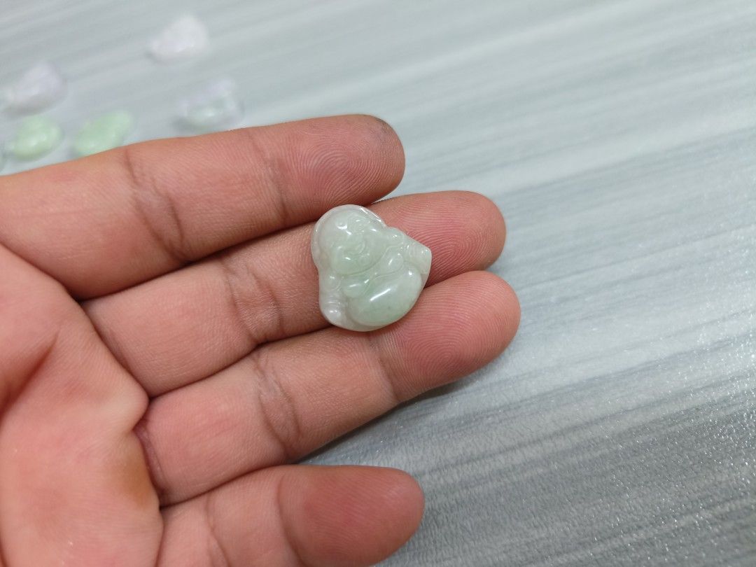 feicui jade Buddha pendant翡翠玉笑佛吊坠, Women's Fashion, Jewelry ...
