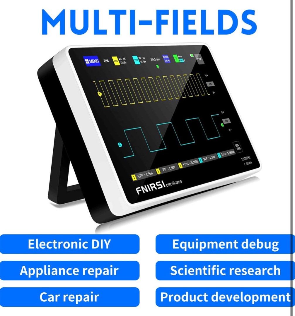 FNIRSI 1013D Oscilloscope - Handheld Tablet Oscilloscope, Portable Digital Storage Oscilloscope ...