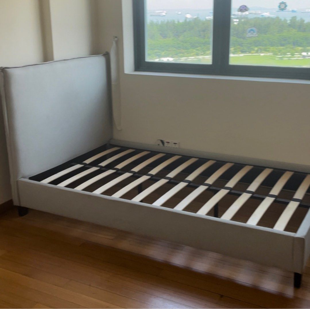 FREE Upholstered Grey HipVan Super Single Bed Frame, Furniture & Home ...