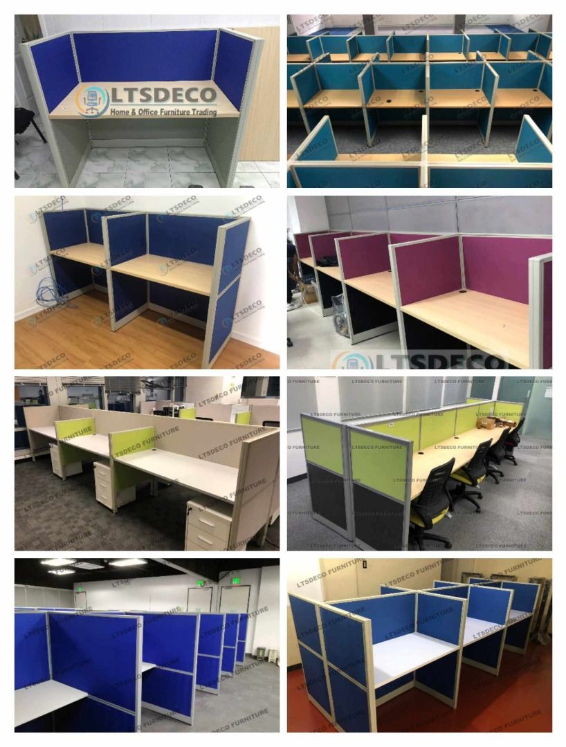 FULL FABRIC WORKSTATION TABLE OFFICE PARTITION on Carousell