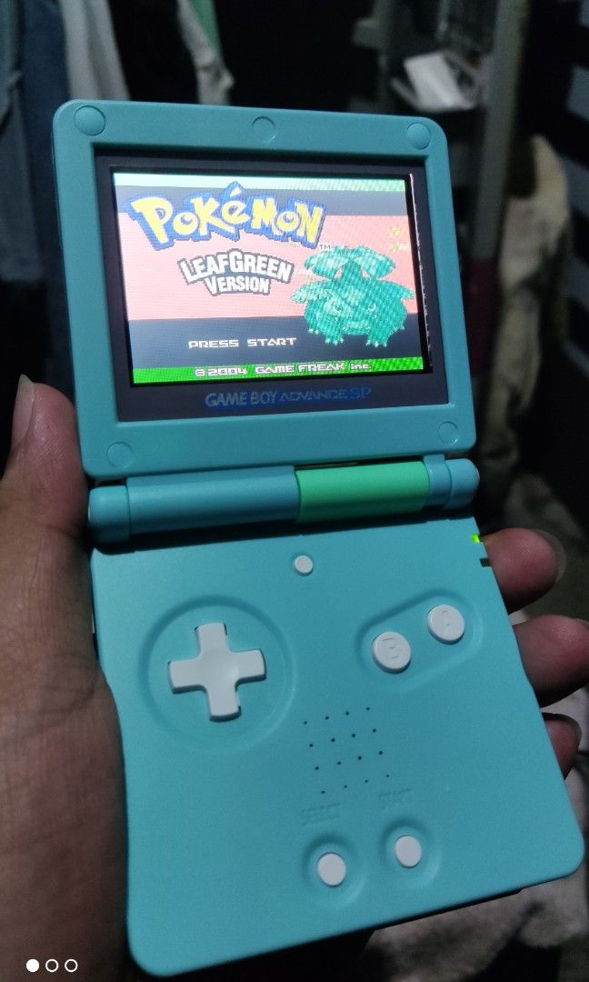 Gameboy Advance SP Pastel Green Animal Crossing Embossed Leaf Design on ...