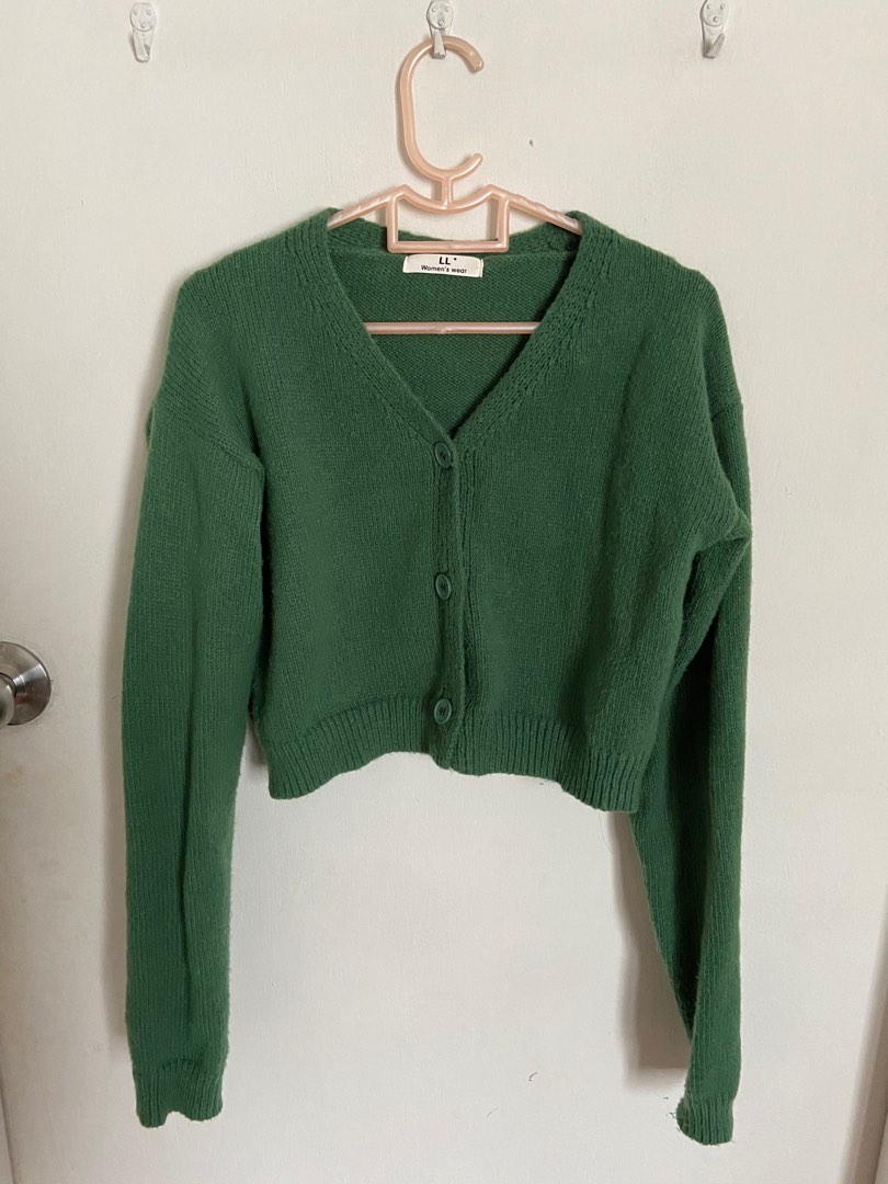 Green cardigan, Women's Fashion, Tops, Longsleeves on Carousell