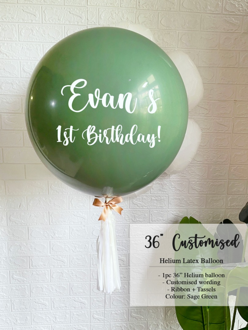 [Helium Inflated] 36 inch Customised Jumbo Helium Latex Balloons ...