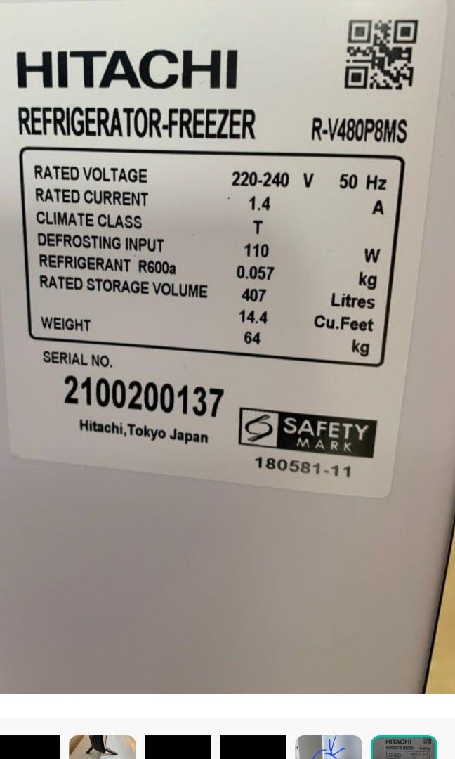 Hitachi Fridge, TV & Home Appliances, Kitchen Appliances, Refrigerators ...