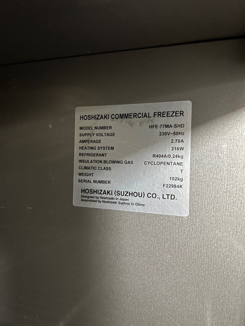 Hoshizaki 2 Doors Upright Freezer/ 冷冻/ Meat Fridge, TV & Home ...