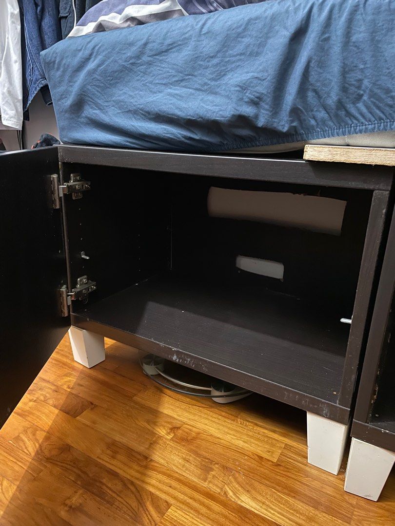 IKEA BESTA TV Console Unit Bench Storage Display Cabinet Door Wood ...