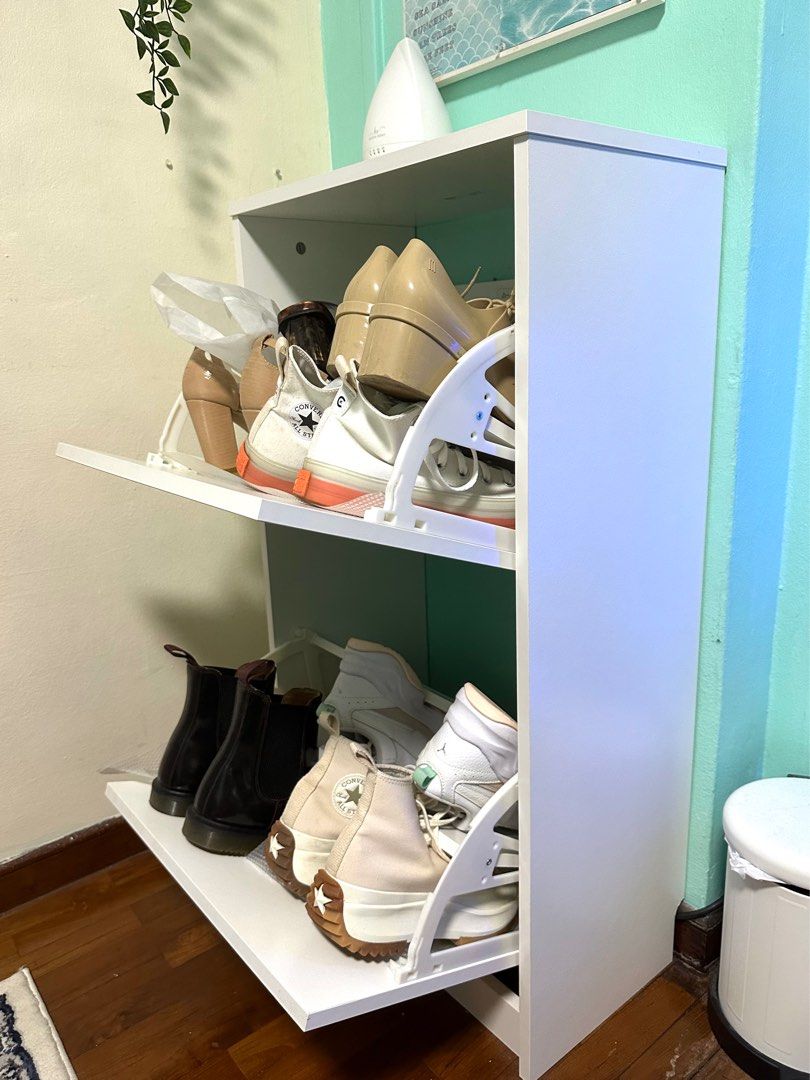 IKEA BISSA Shoe Rack Cabinet with 2 Compartments, Furniture & Home ...