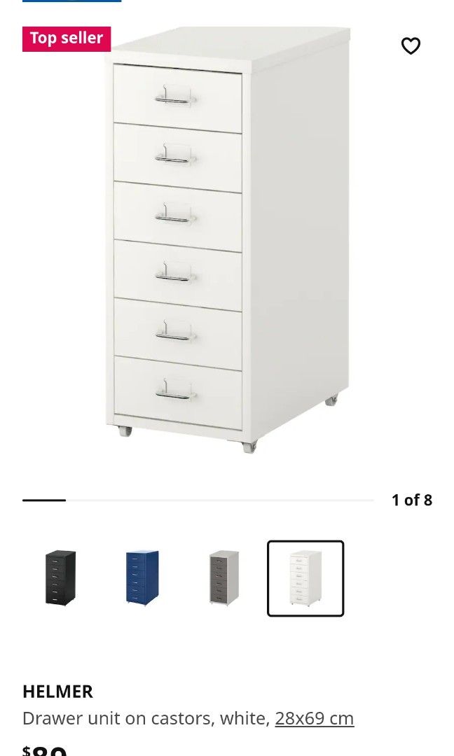IKEA Helmer Drawer Unit On Castors, Furniture & Home Living, Furniture ...