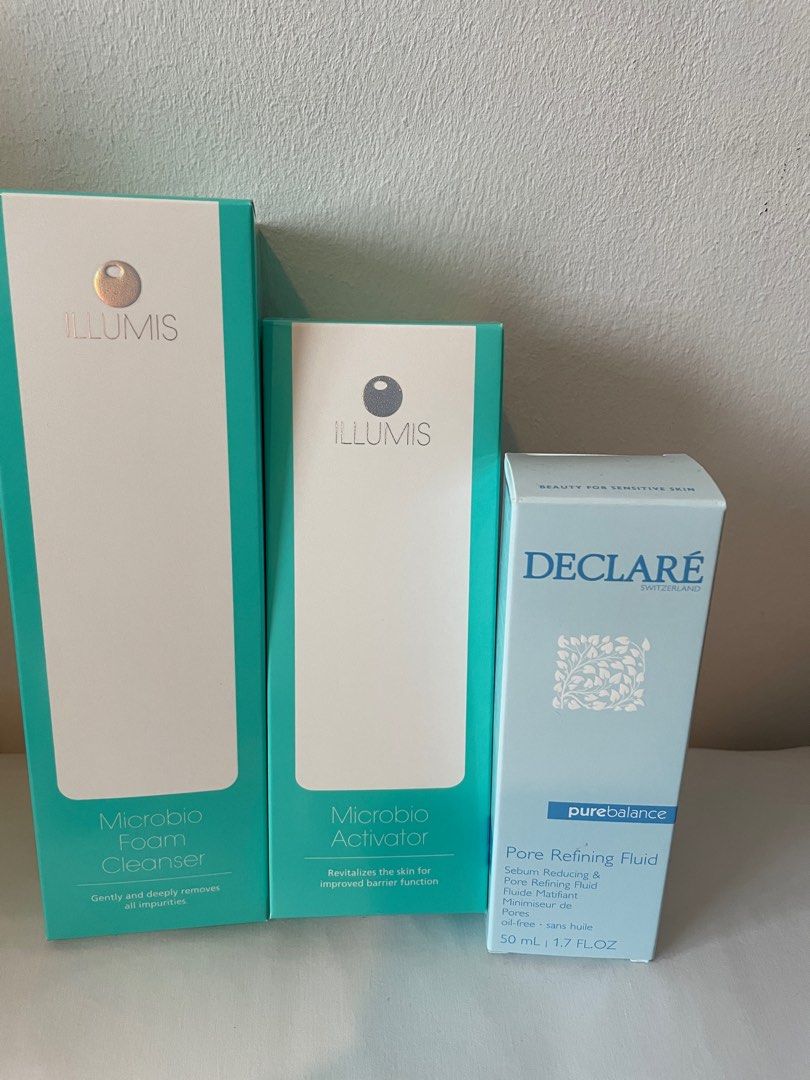 Illumis microbio foam cleanser activator toner declare pore refining ...