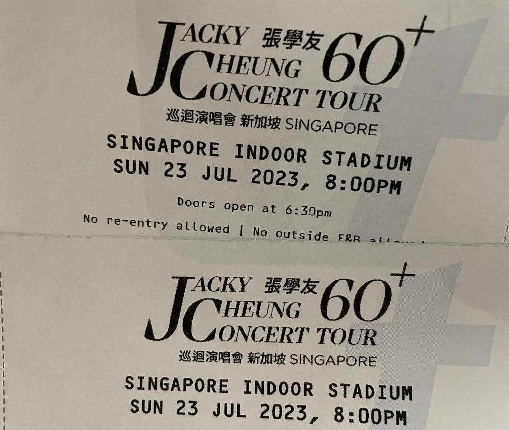 Jacky Cheung Concert for sale (CAT1), Tickets & Vouchers, Event Tickets on Carousell