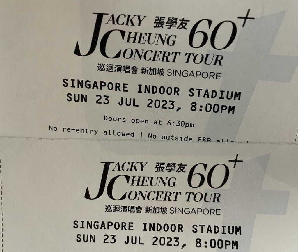 Jacky Cheung Concert for sale (CAT1), Tickets & Vouchers, Event Tickets on Carousell