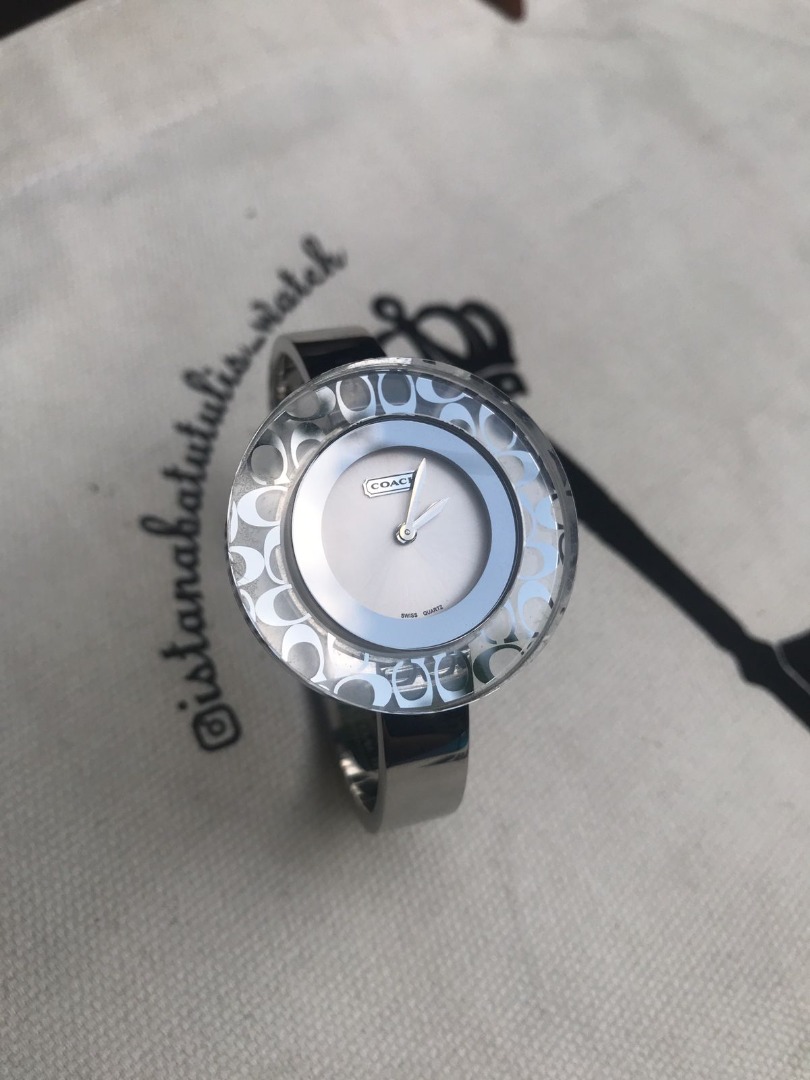 Jam Tangan Coach Daphne Black Stainless Steel Quartz Band Watch, Fesyen ...