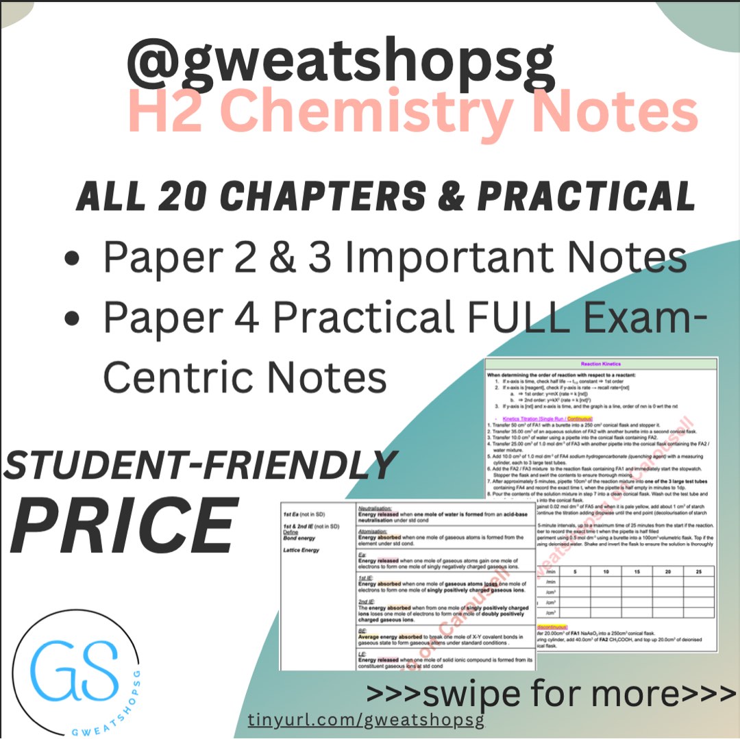 JC A LEVEL H2 CHEMISTRY NOTES, Hobbies & Toys, Books & Magazines ...