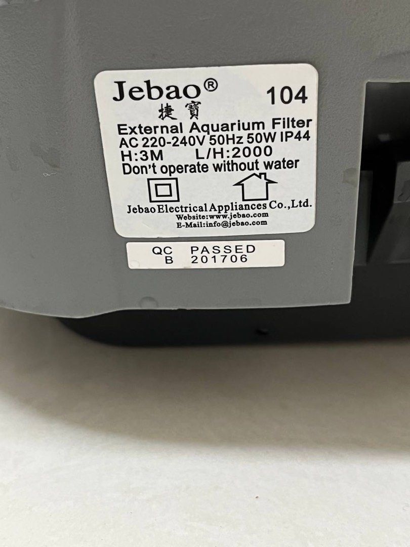 Jebao 104 external cannister, Pet Supplies, Homes & Other Pet Accessories on Carousell