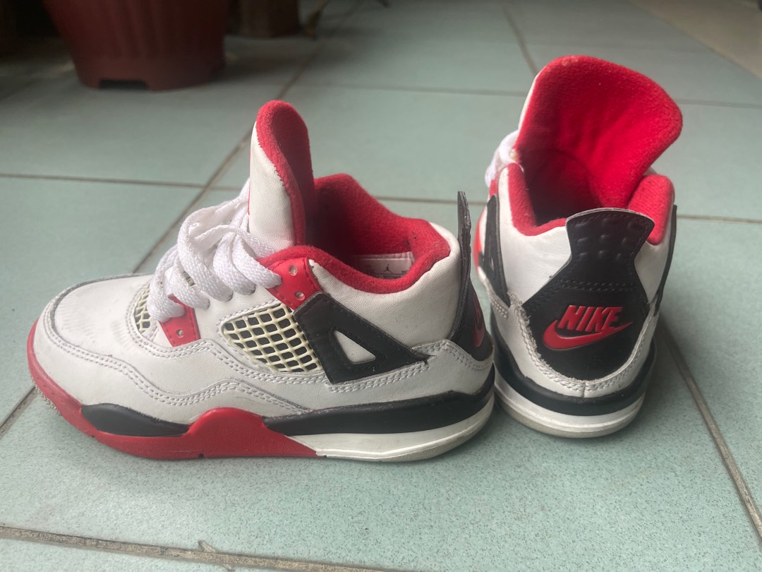 Jordan 4 Retro kids (fire red) Original, Babies & Kids, Babies & Kids ...