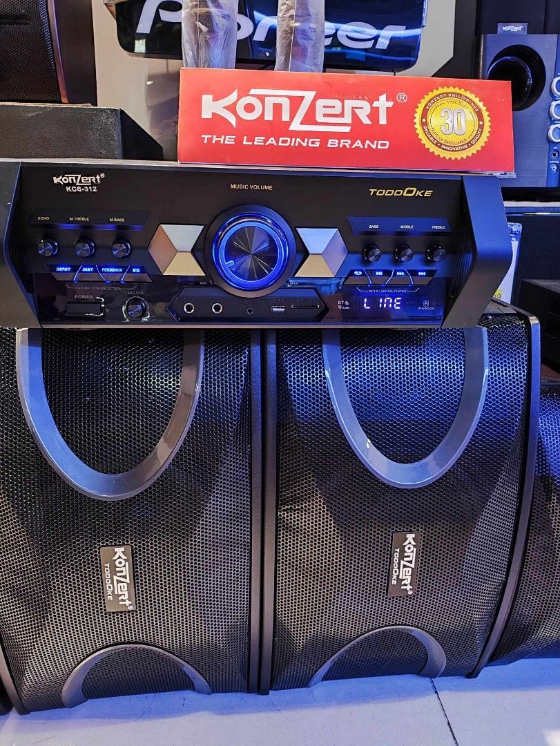 KONZERT SPEAKER SET WITH AMPLIFIER & MIXER, PORTABLE, TV & Home ...