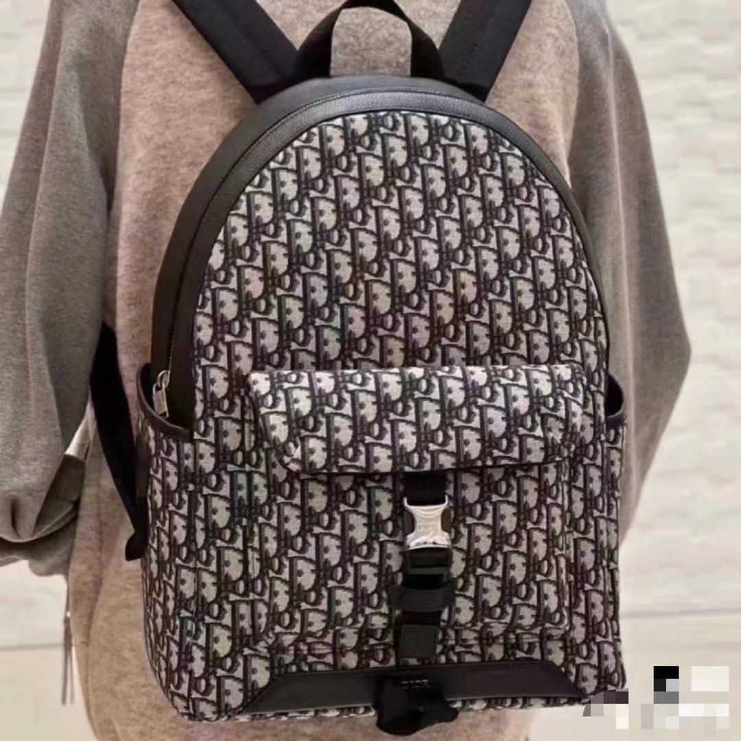 Like New Dior Explorer Backpack Beige and Black Dior Oblique Jacquard ...