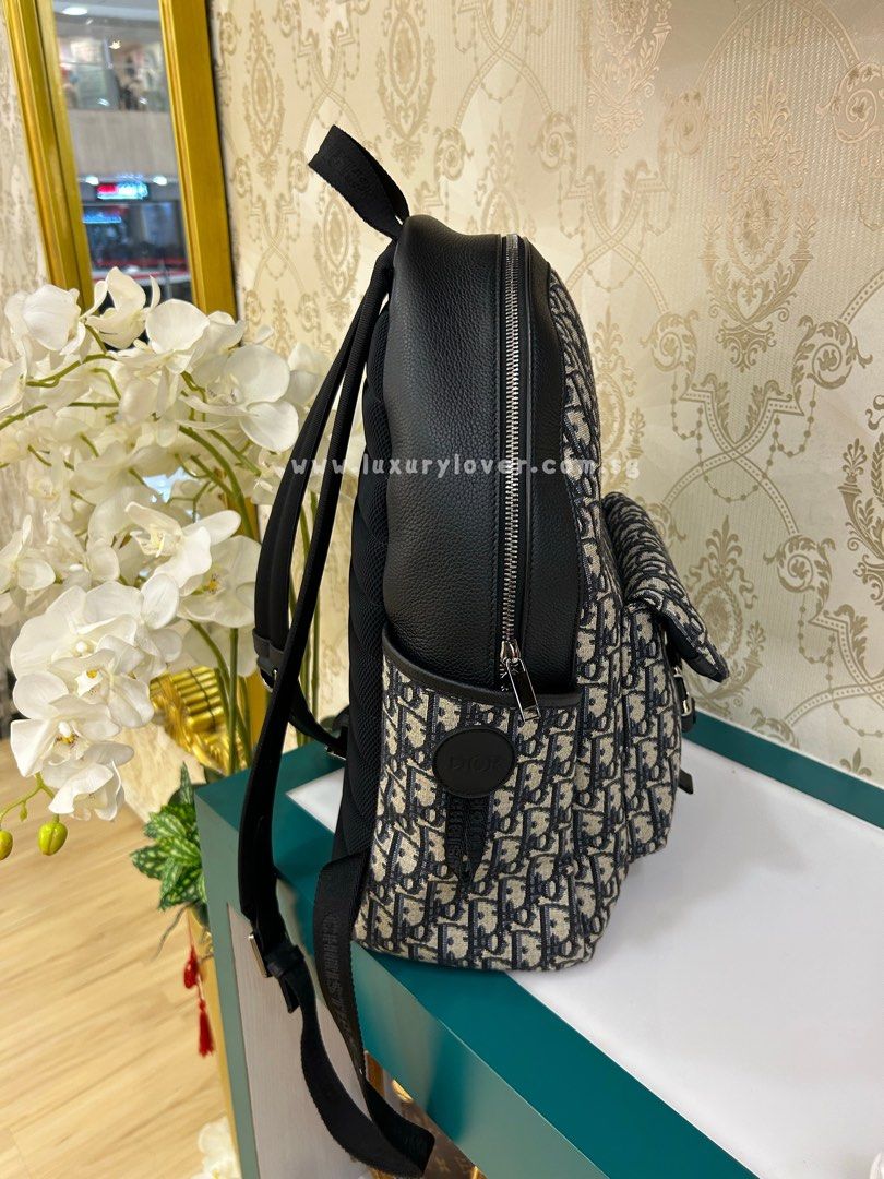 Like New Dior Explorer Backpack Beige and Black Dior Oblique Jacquard ...