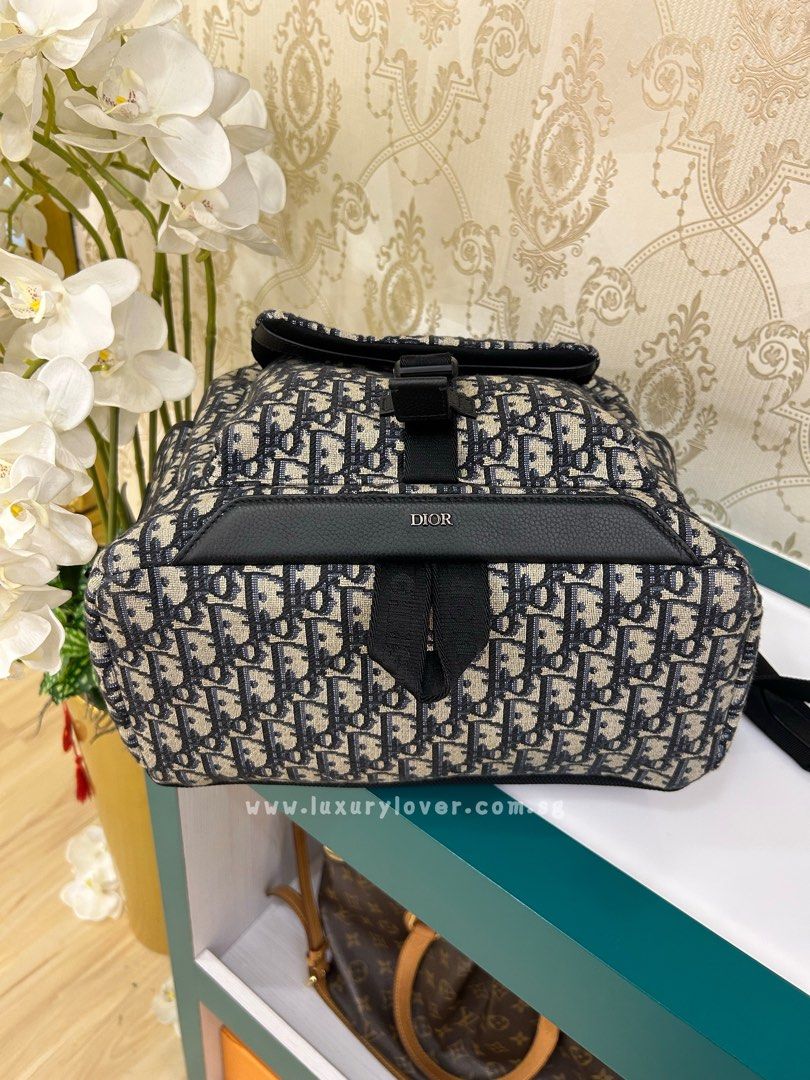 Like New Dior Explorer Backpack Beige and Black Dior Oblique Jacquard ...