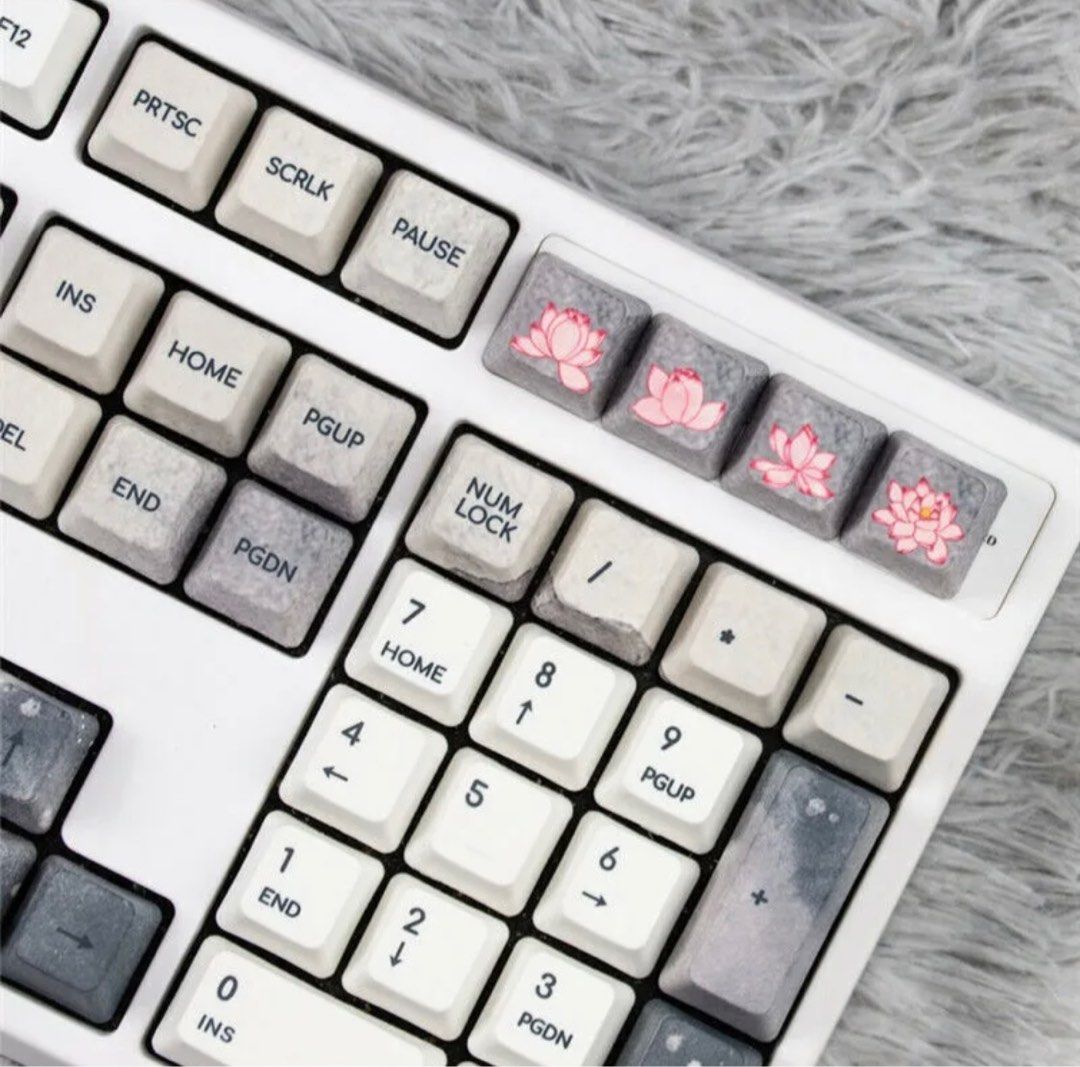 Lotus koi PBT Keycaps Set Sublimation For OEM MX Mechanical Keyboard ...