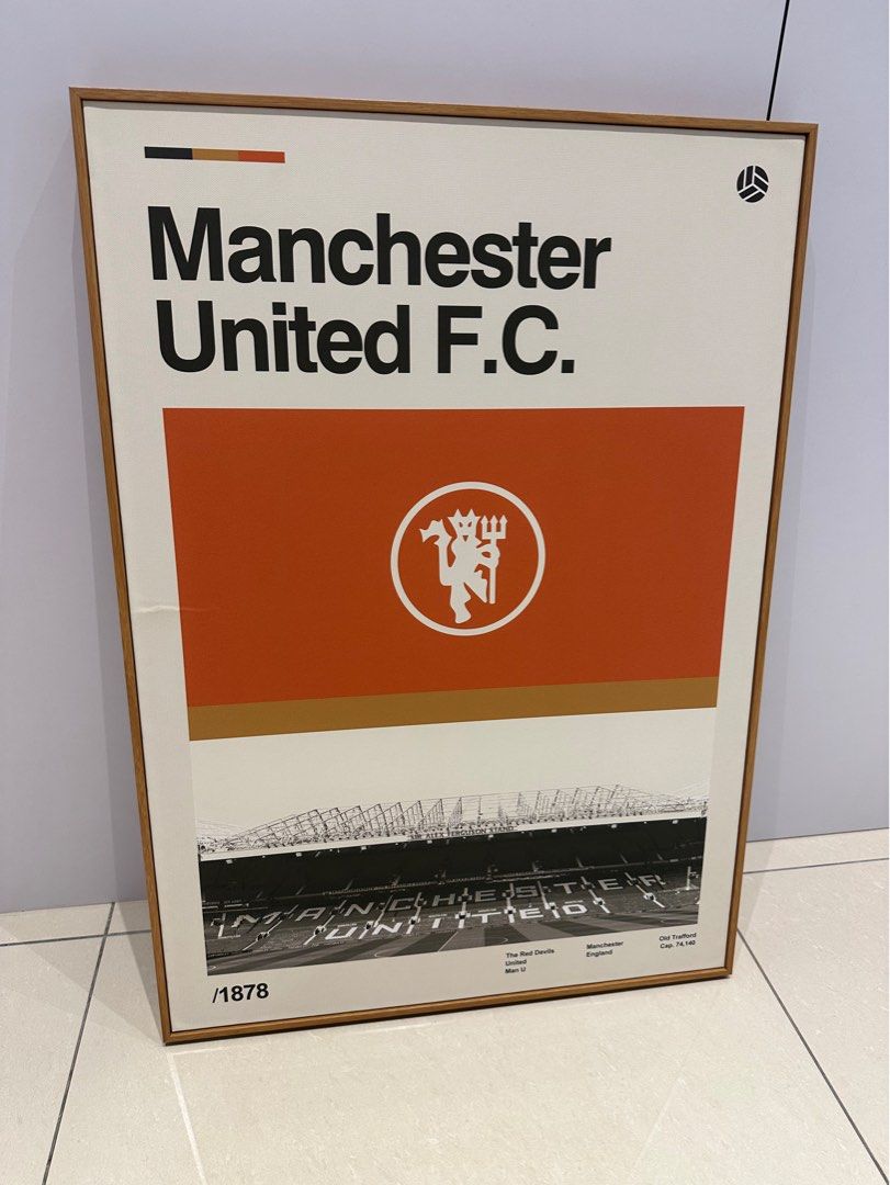 Manchester United wall picture photo frame decor, Furniture & Home ...