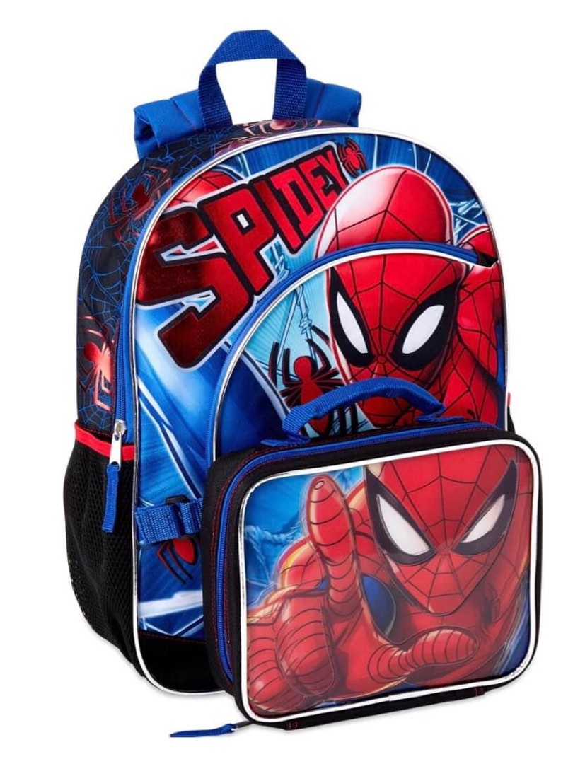 Marvel Spider-Man Spidey Boy’s Blue Backpack with Lunch Bag on Carousell