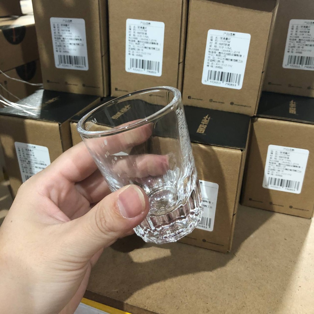 MHW-3BOMBER Round Mouth Shot Glasses Measuring Cup Mini Liquid Heavy ...