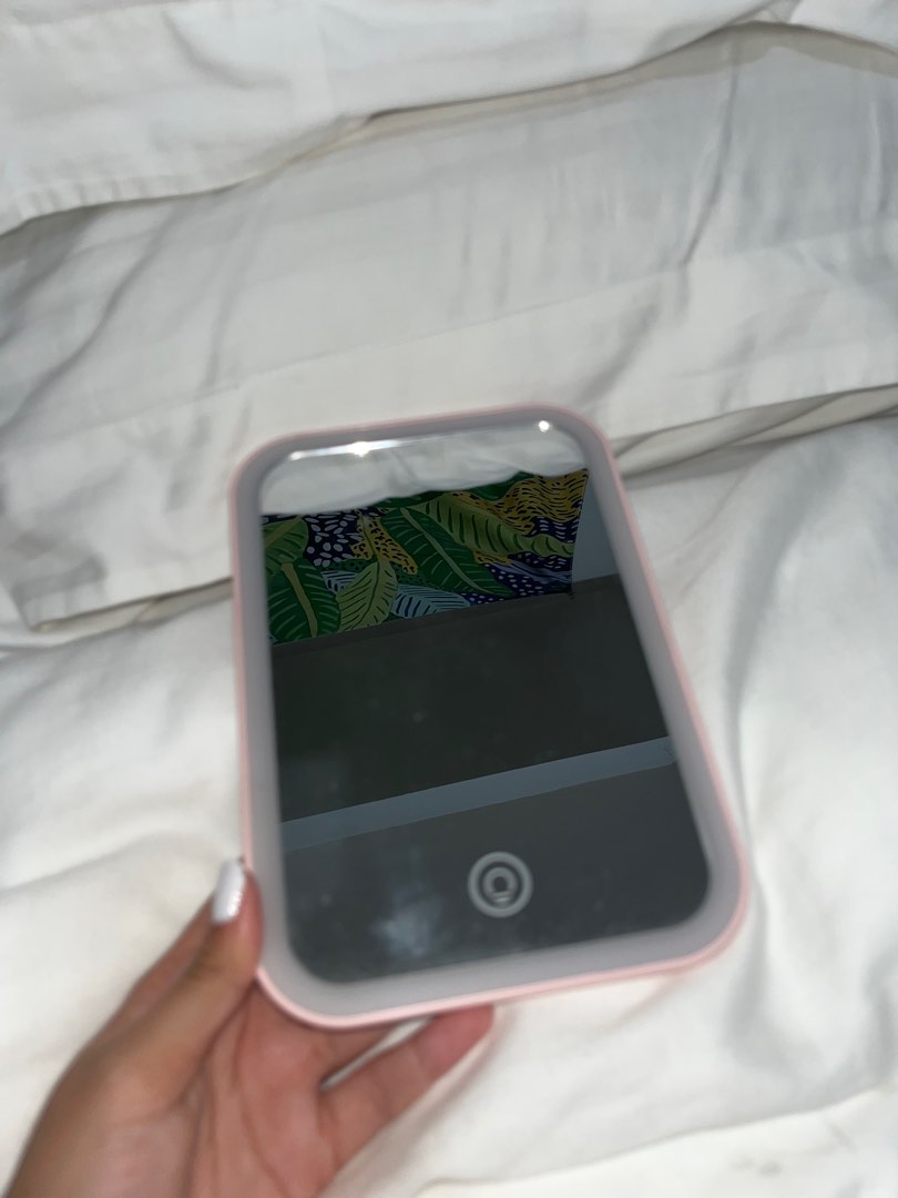 Mini Pink LED mirror on Carousell