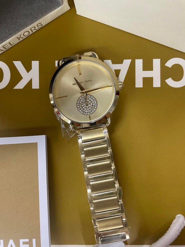 MK PORTIA ALL GOLD DIAL W GLITZ AUTHENTIC WATCH, Women's Fashion ...