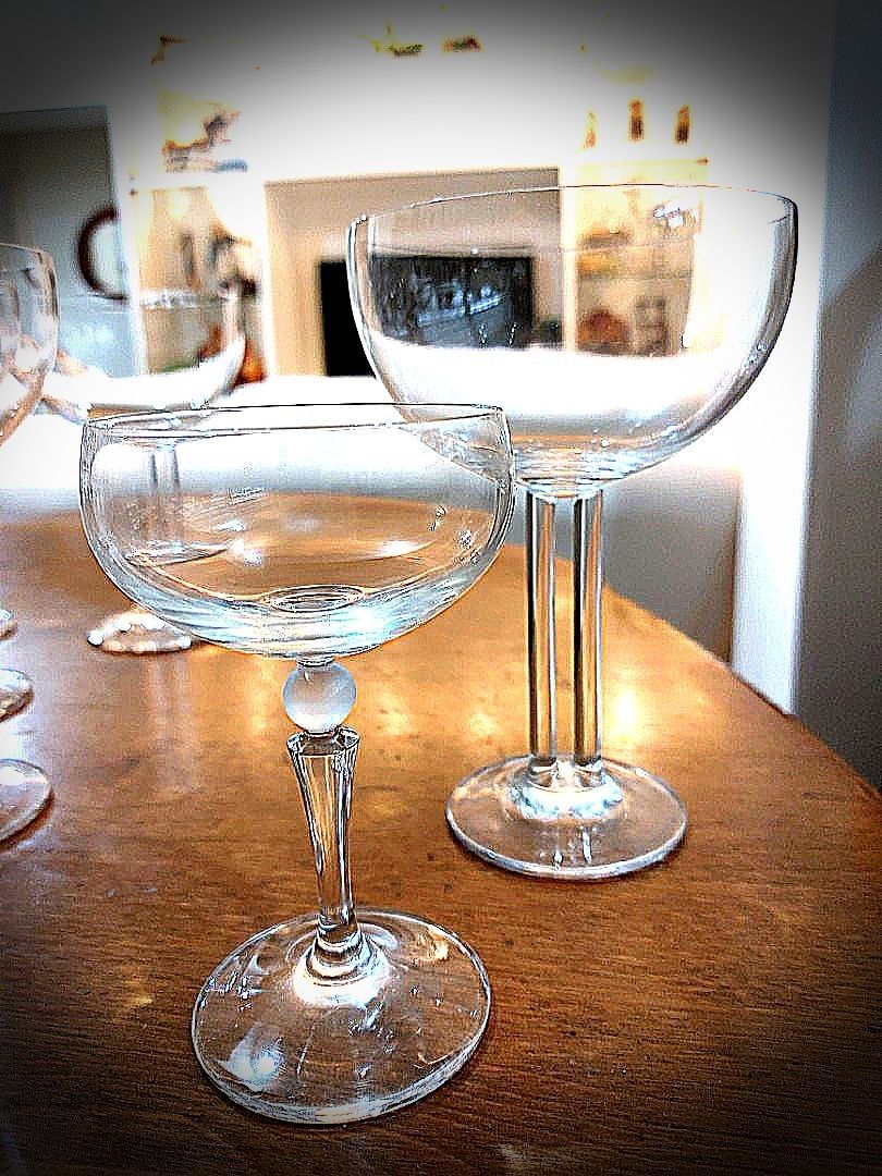 Modern unique 15 piece *Marked Rosenthal* Balloon Crystal stemware ...