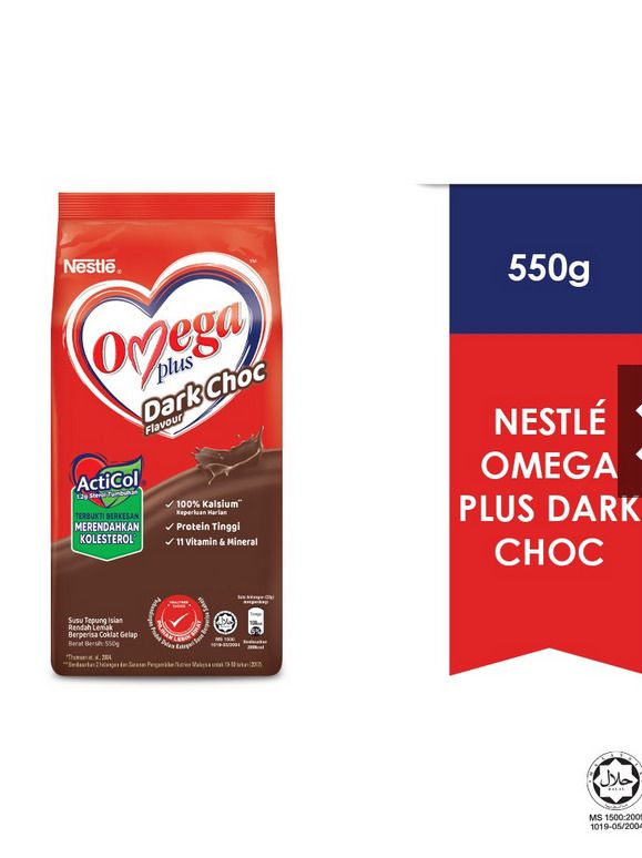 Nestle Omega Plus Dark Chocolate Milk Powder 550gm, Food & Drinks ...