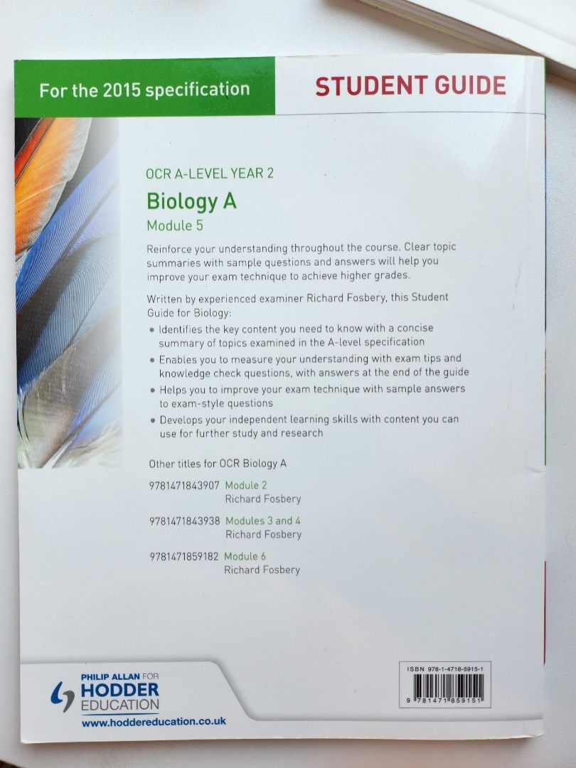 OCR AS/ALevel Biology student guide |Hodder Education, 興趣及遊戲, 書本 & 文具 ...