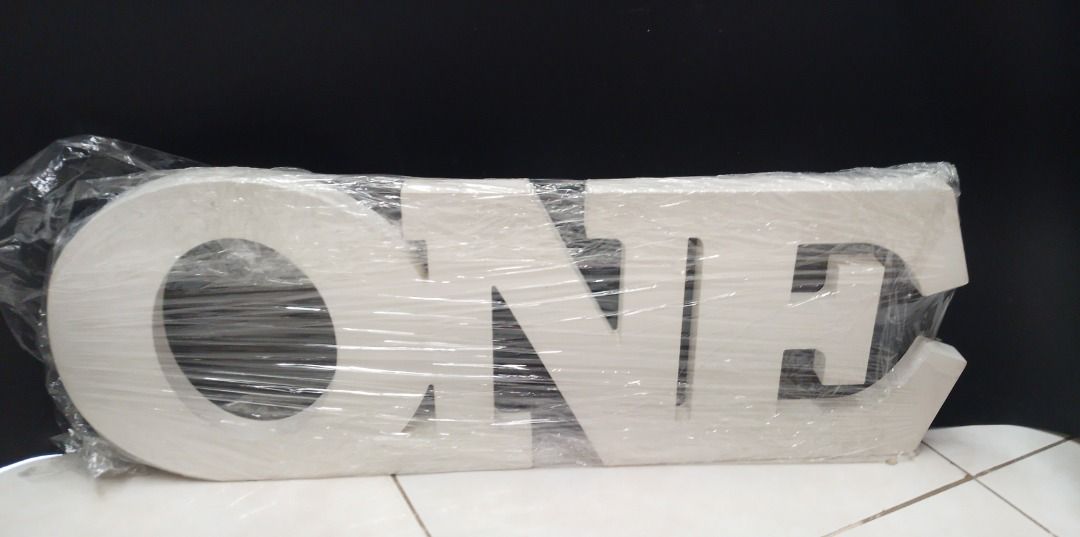 ONE Wooden Letter Sign 1 Year Old Birthday Party Centerpiece Giant ...