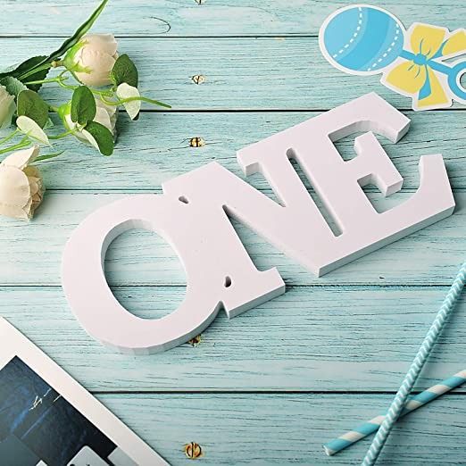 ONE Wooden Letter Sign 1 Year Old Birthday Party Centerpiece Giant ...