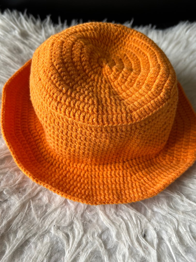 Orange bucket hat on Carousell