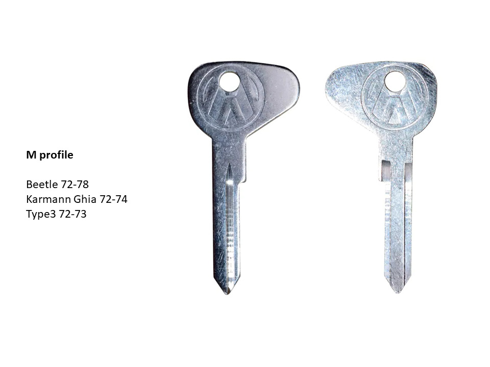 Original style VW logo key blank for vintage Volkswagen M Profile ...