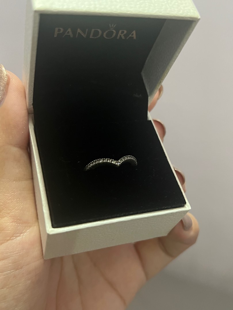 Pandora Wishbone Silver with Crystals, Women's Fashion, Jewelry ...