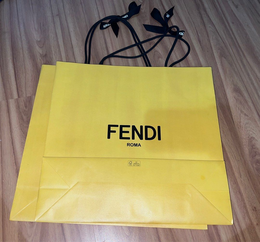 Paper bag Fendi large original / paper bag fendi ribbon /pita fendi ...