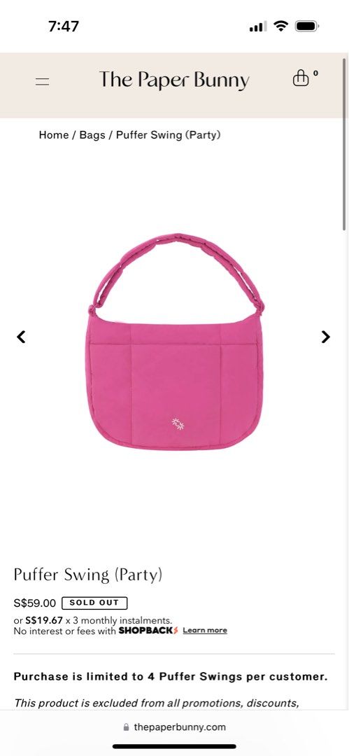 Paper bunny puffer swing in party, Women's Fashion, Bags & Wallets ...