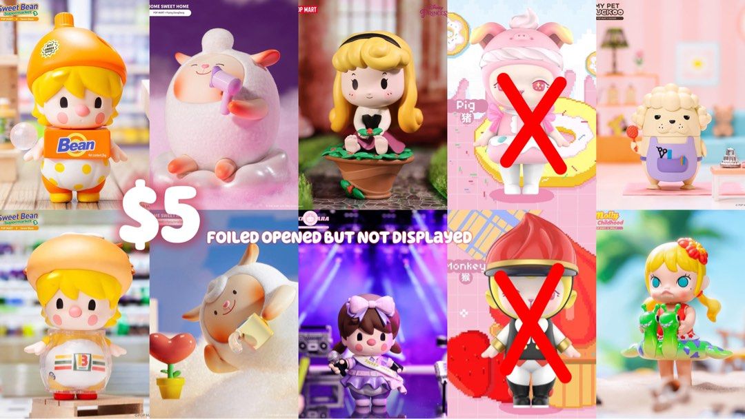 Popmart Molly Pucky Duckoo Sweet Bean Labubu Friends Pino Jelly Disney ...