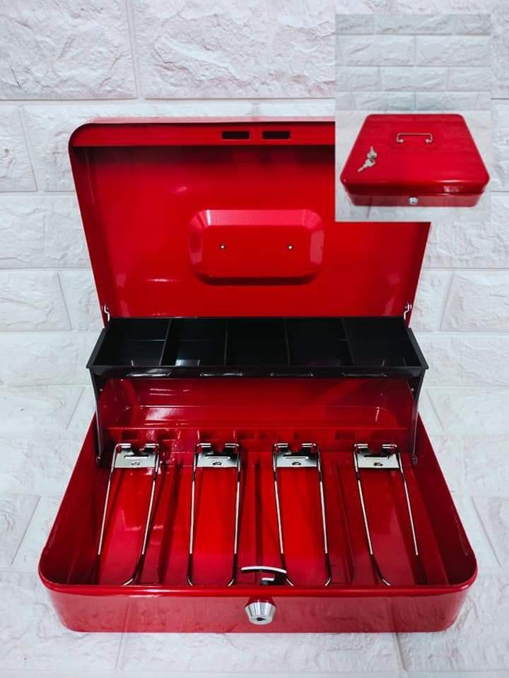 PORTABLE MONEY SECRET SAFE BOX LOCK METAL 30cm CASH BOX / DRAWER, TV ...