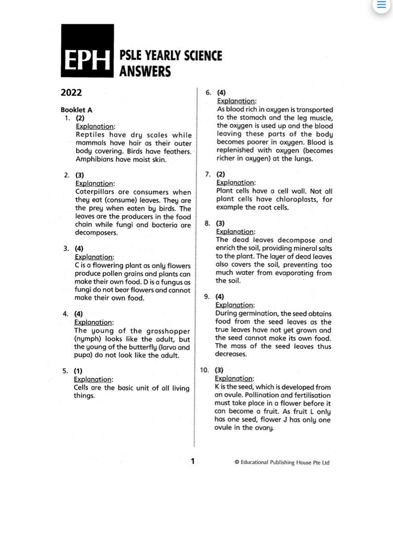 PSLE Actual past year paper 2012-2022 Eng,Math, Chinese, Science ...